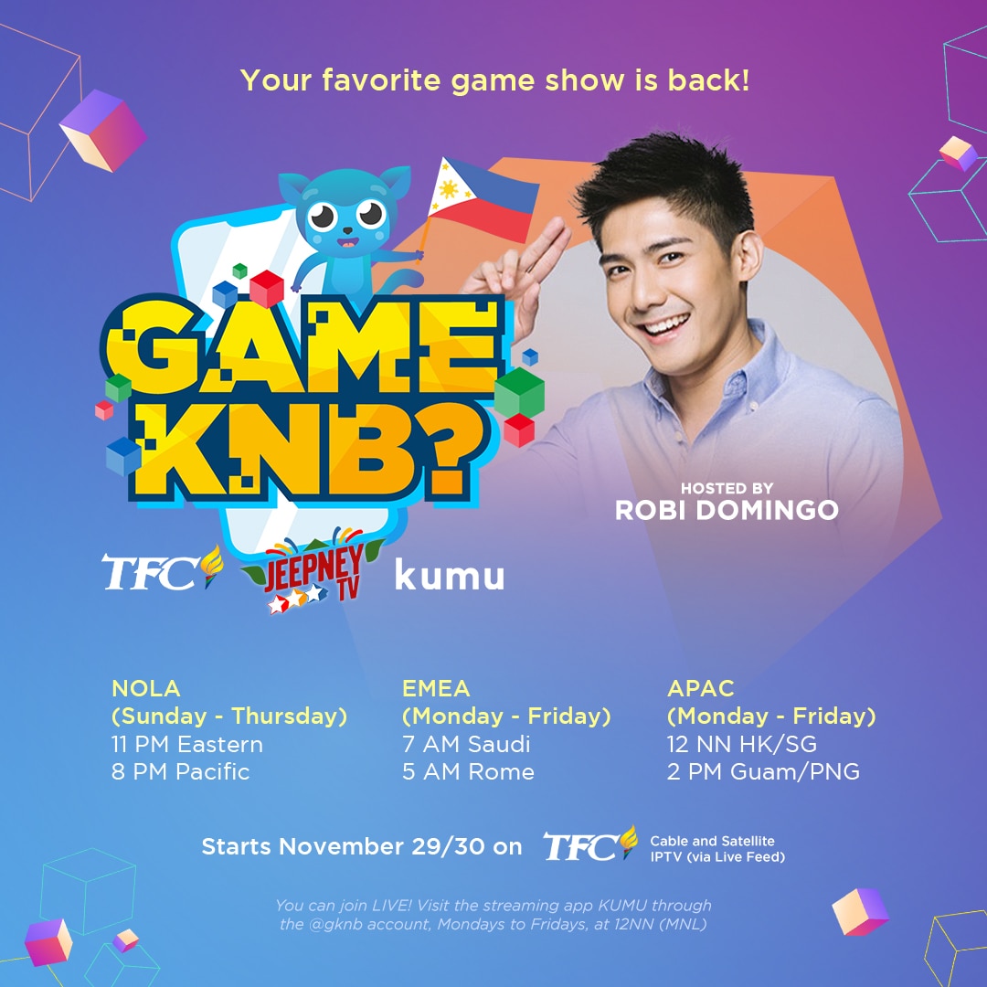Filipino trivia game show “Game KNB?” simultaneously airs globally via ...