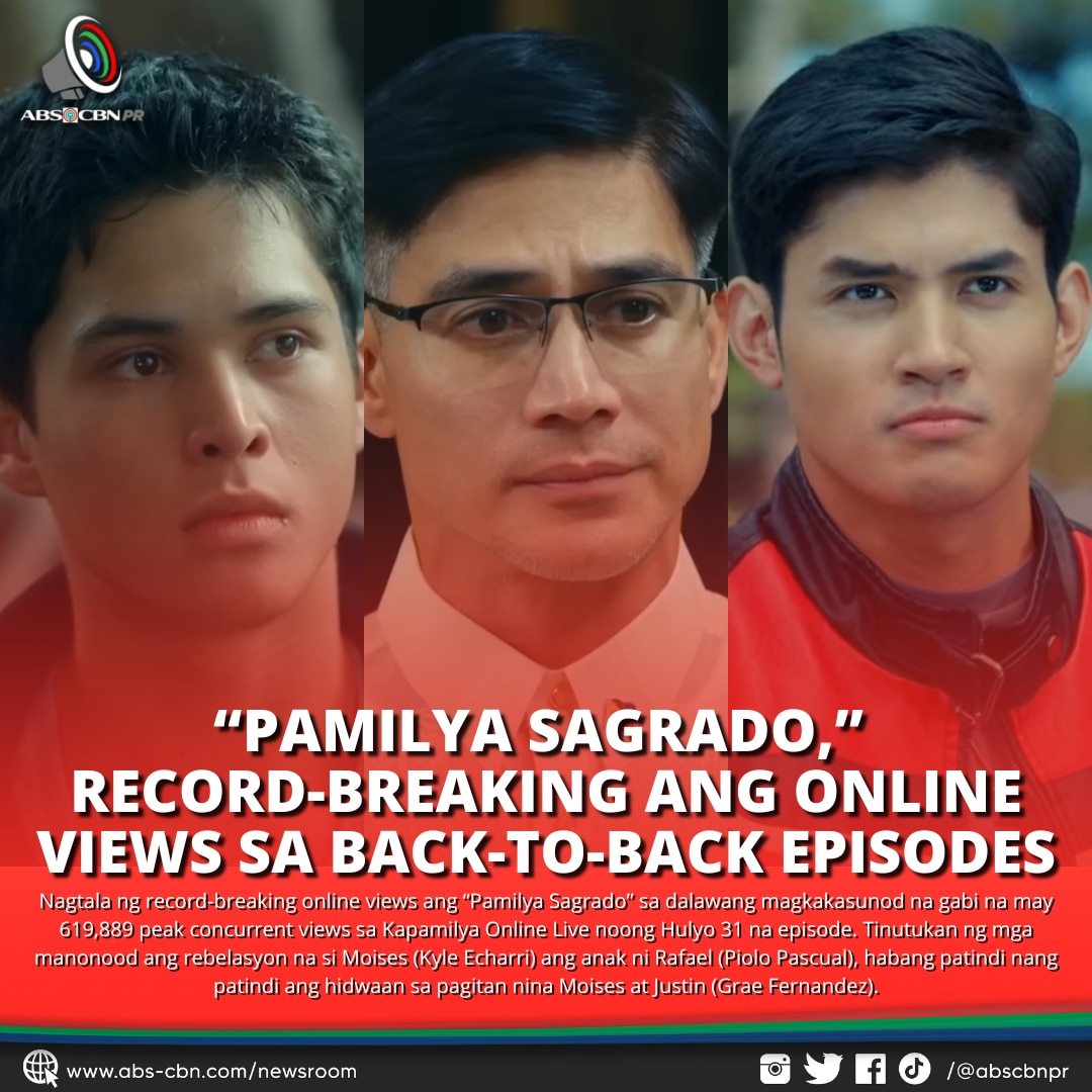 "Pamilya Sagrado," record-breaking ang online views sa back-to-back ...