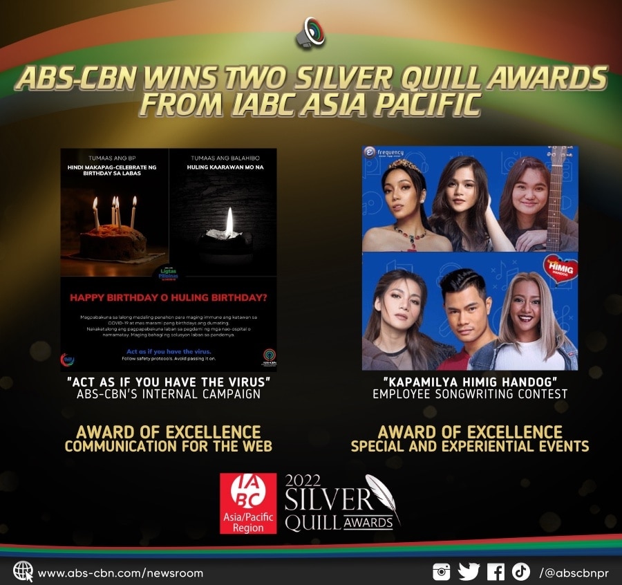 ABS-CBN wins two Silver Quill Awards from IABC Asia Pacific